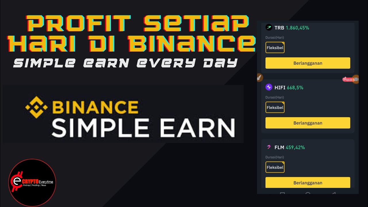 Cara berlangganan di simple earn Binance & Profit setiap hari - YouTube