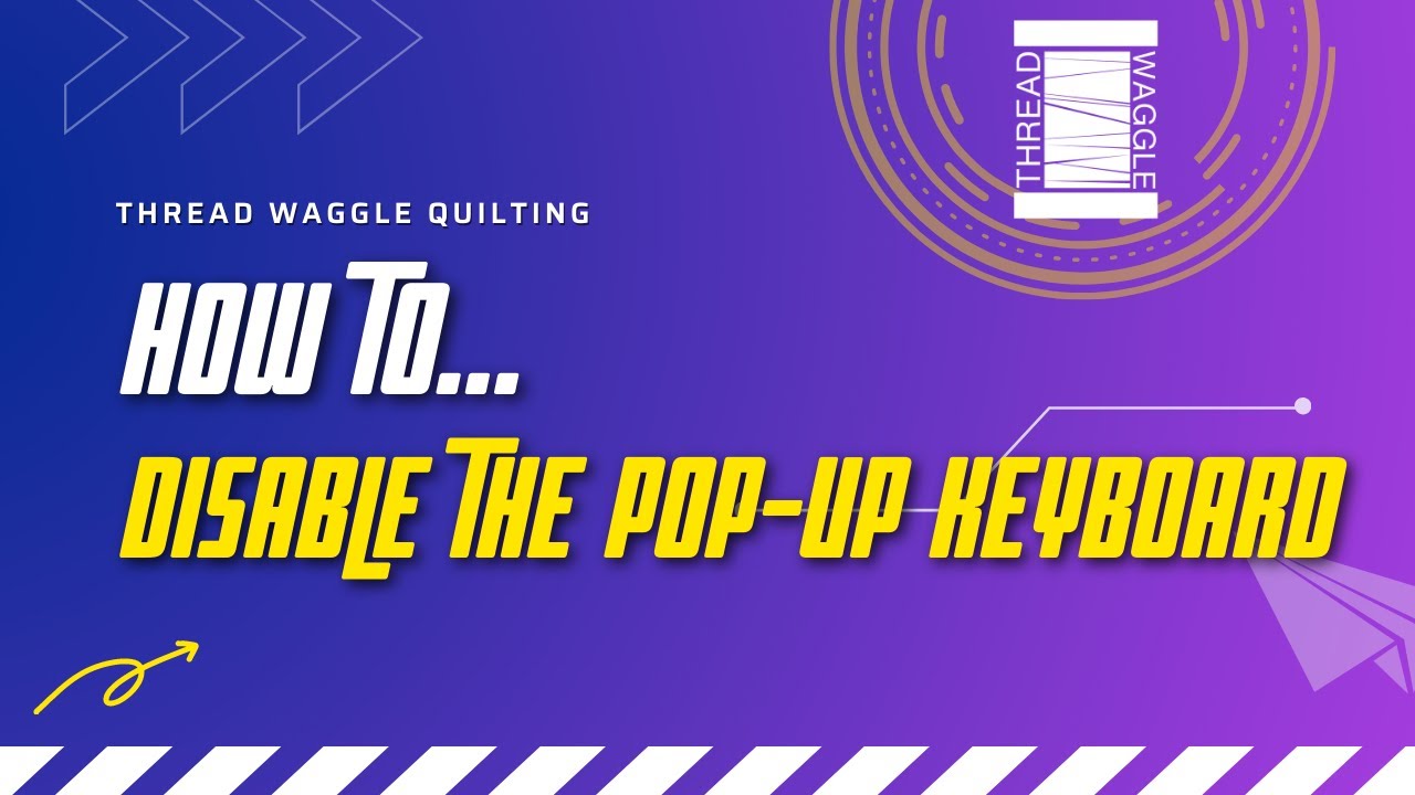 Disabling the Pop-Up Keyboard - YouTube