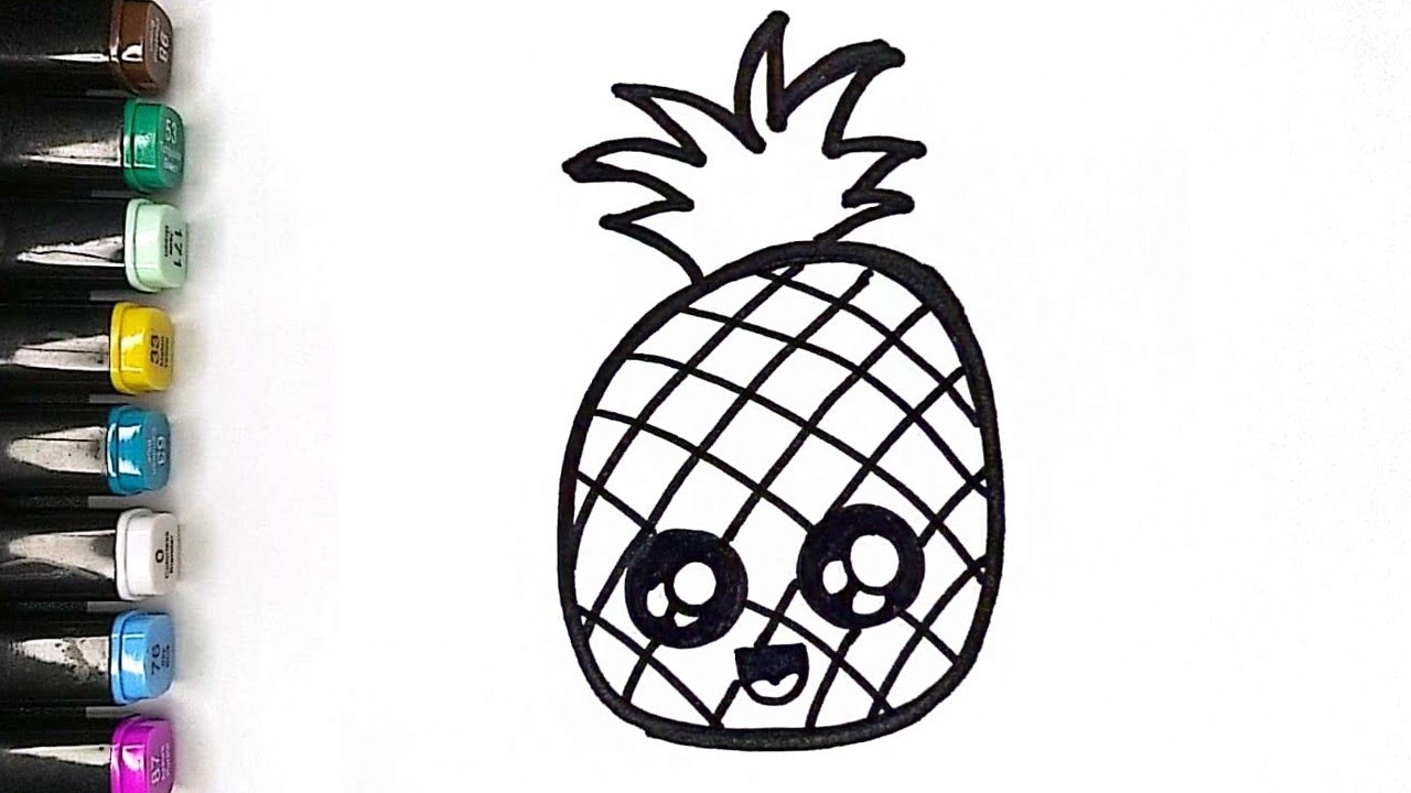 How to Draw a Cute Pineapple | SUPER EASY DRAWINGS - YouTube