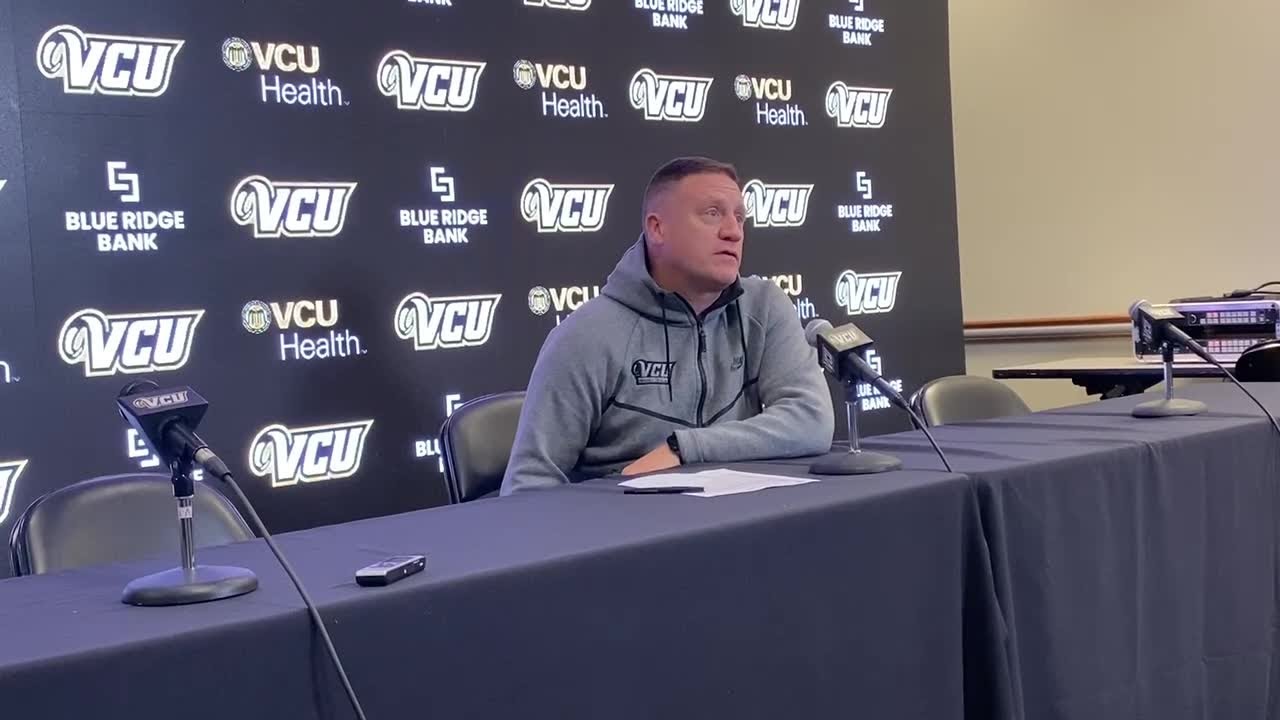 VCU basketball coach Mike Rhoades talks about Saturday’s 69-54 win over ...