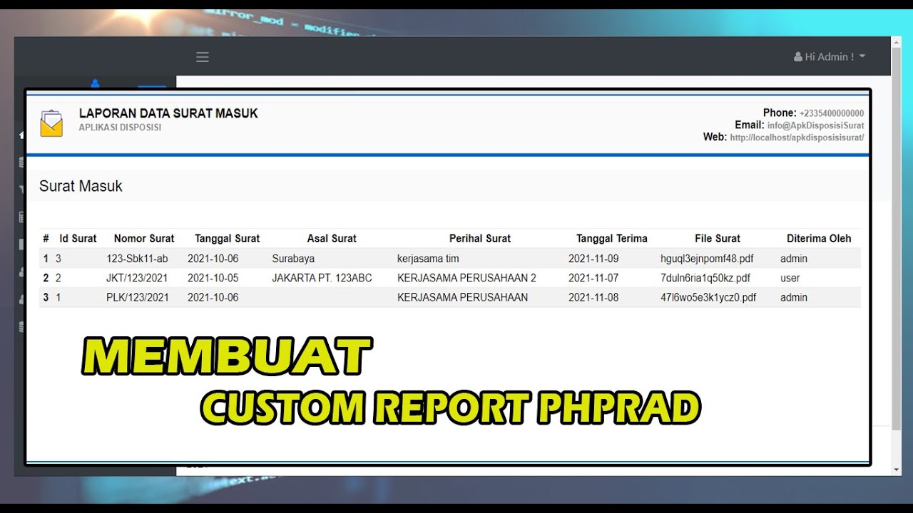 Customise Report PHPRad - MEMBUAT LAPORAN DI PHPRad - YouTube
