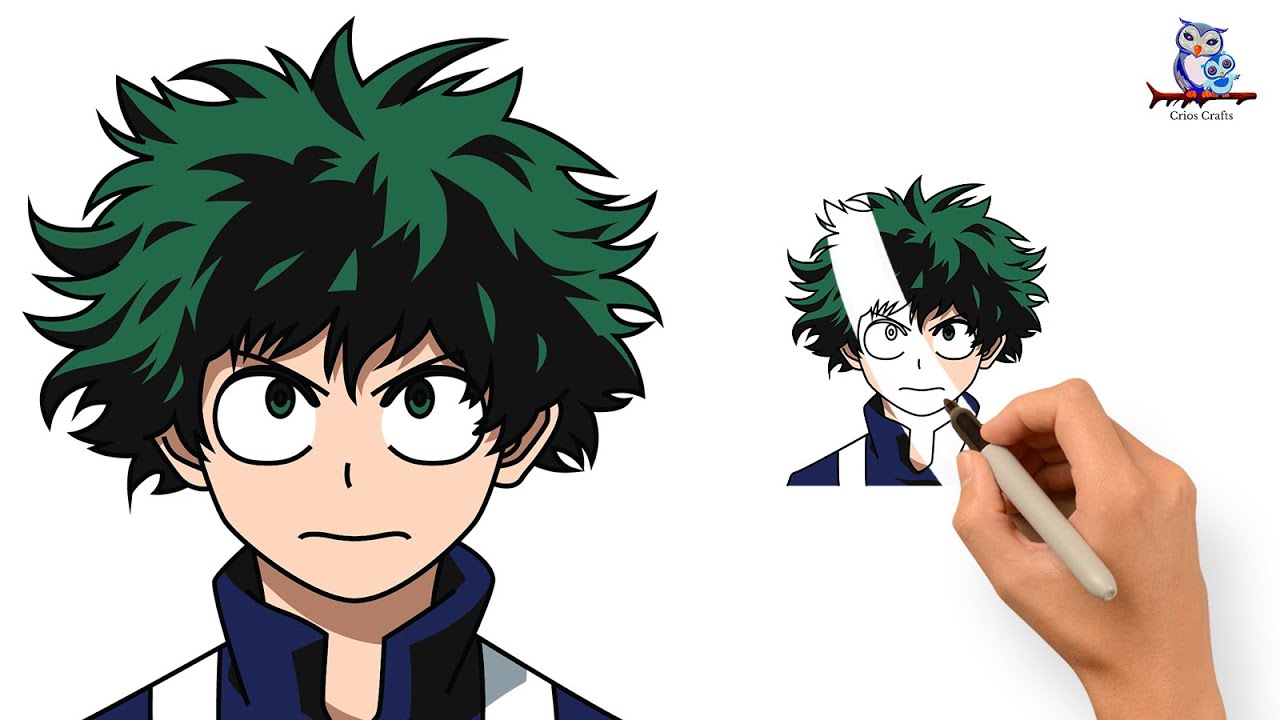 How To Draw Zuku Midoriya Deku My Hero Academia - Easy Art Tutorial ...