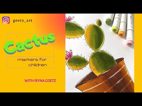 Cactus. Markers for children. - YouTube
