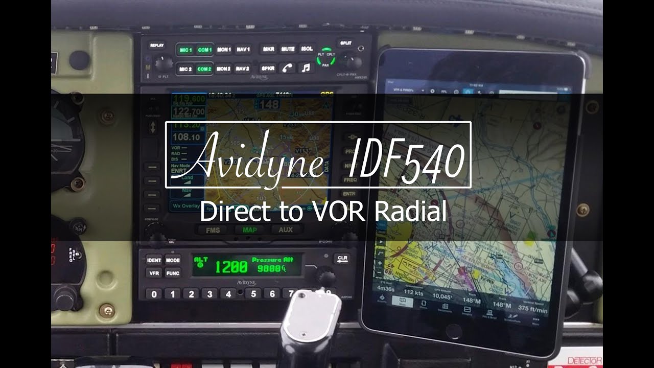 Avidyne IDF540 - OBS Mode VOR Radial Intercept - YouTube