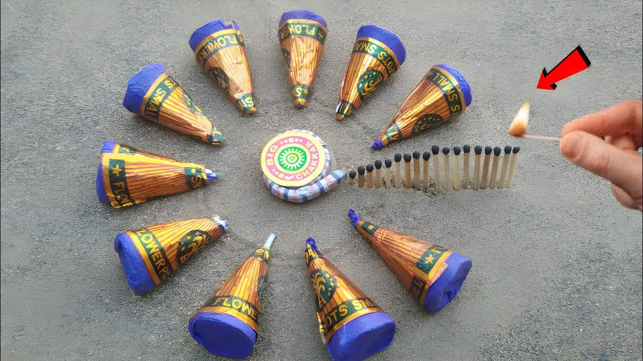 Lot Of Diwali Big Anar And Ground Chakkar Vs Matchstick Chain Reaction ...