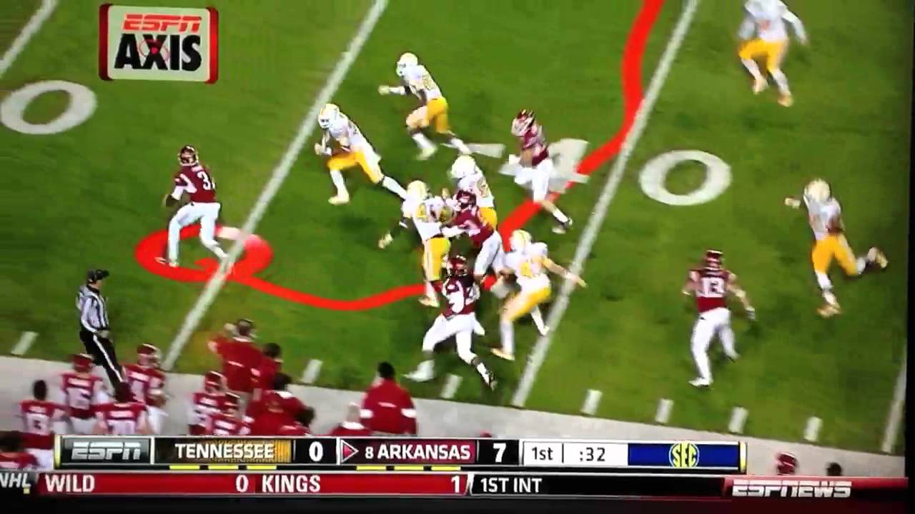 Joe Adams punt return against Tennessee - YouTube