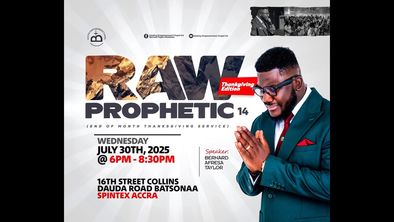RAW PROPHETIC 14 - LIVE || PROPHET BERNARD TAYLOR || DECI || 30-07-2025 ...