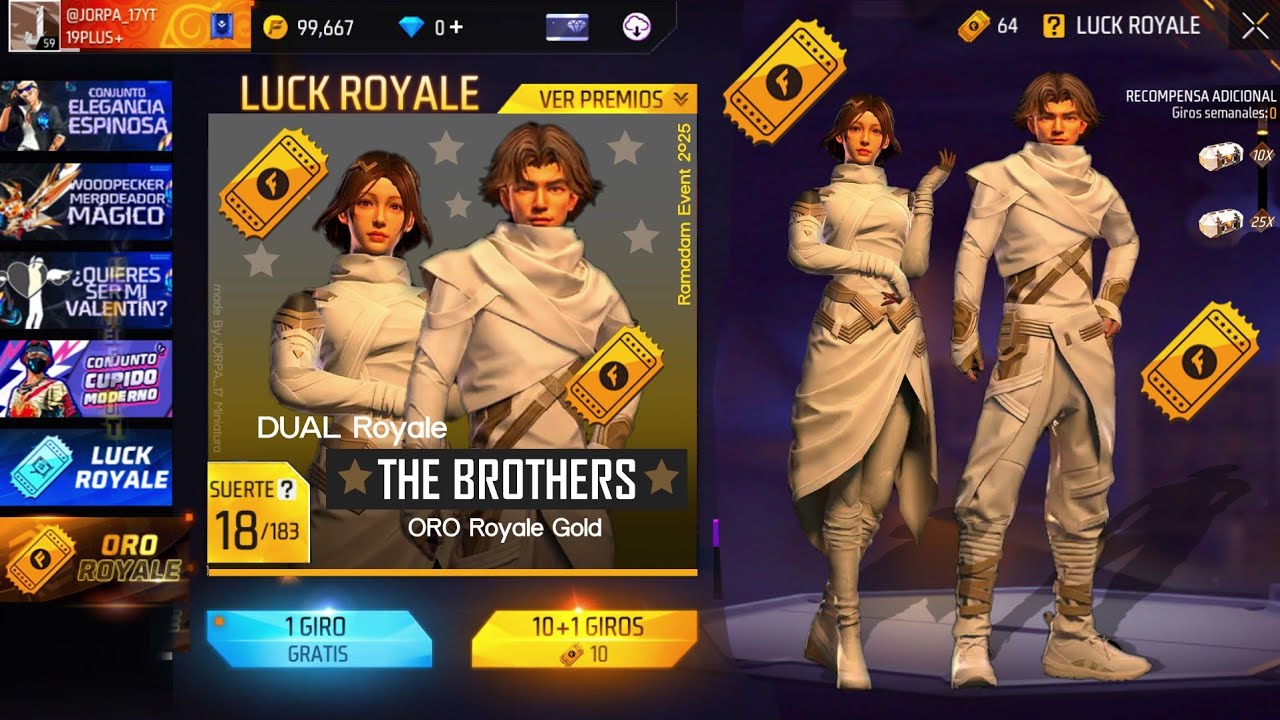 OFICIAL¡ NUEVA LUCK ROYALE DE ORO EN FREE FIRE CON 2 SKIN ÉPICA - NEXT ...