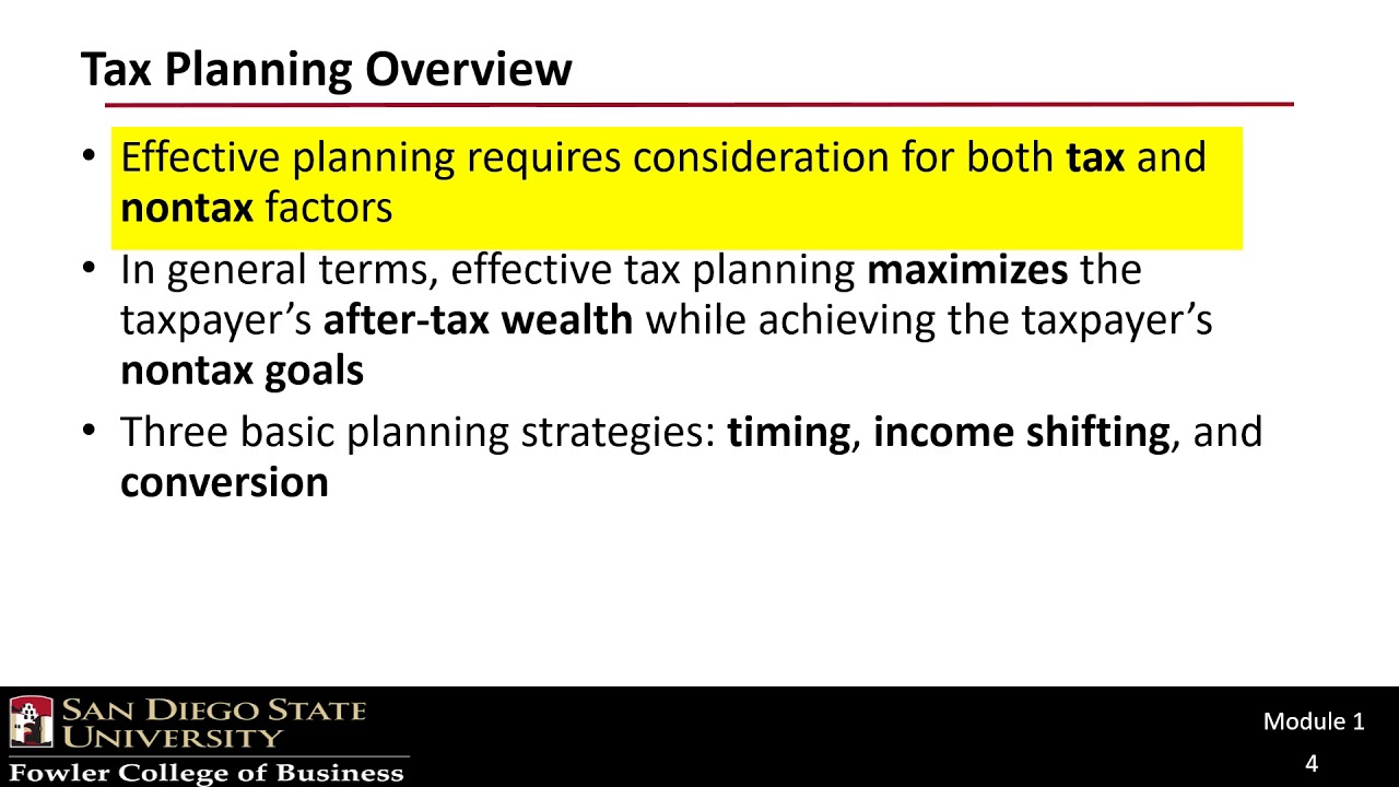 ACCTG332 Video 3A Tax Planning Overview - YouTube