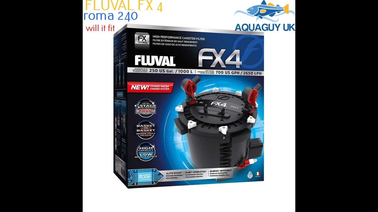 Fluval fx aquarium filter and Fluval Roma - YouTube