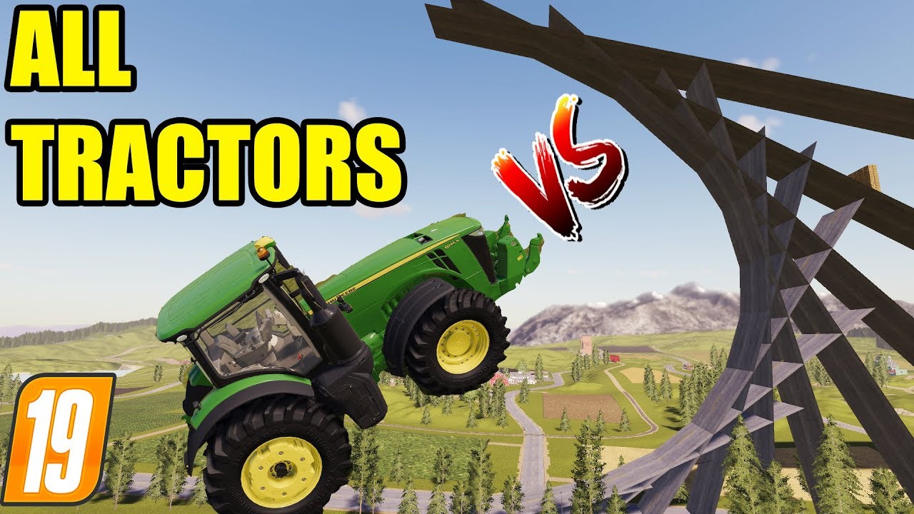 ALL LARGE TRACTORS [ MODIFIED ] vs HALF LOOP RAMP!!! Ramp Testing ...