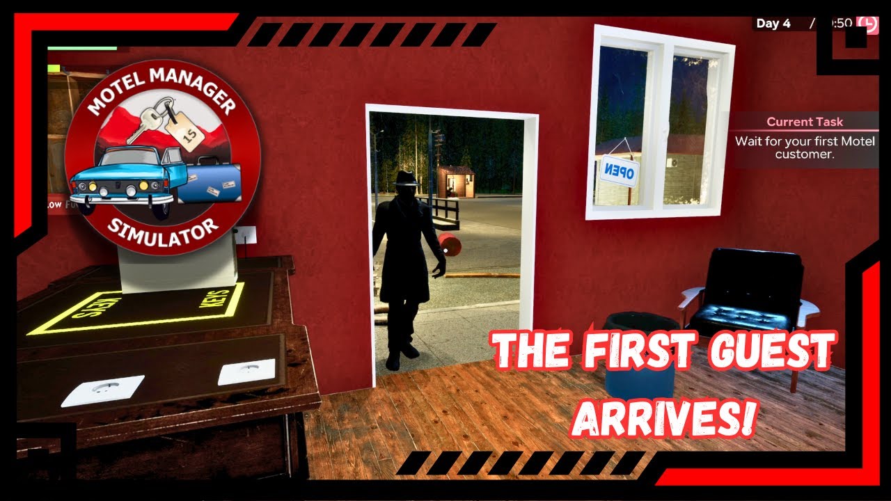 The First Guest Has Arrived! Motel Manager Simulator - YouTube
