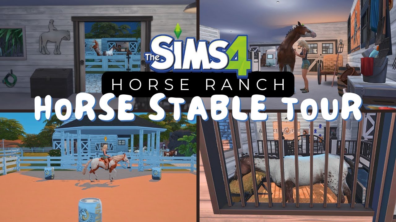 Sims 4 Horse Ranch // Horse Stable // Equestrian Barn Tour - YouTube