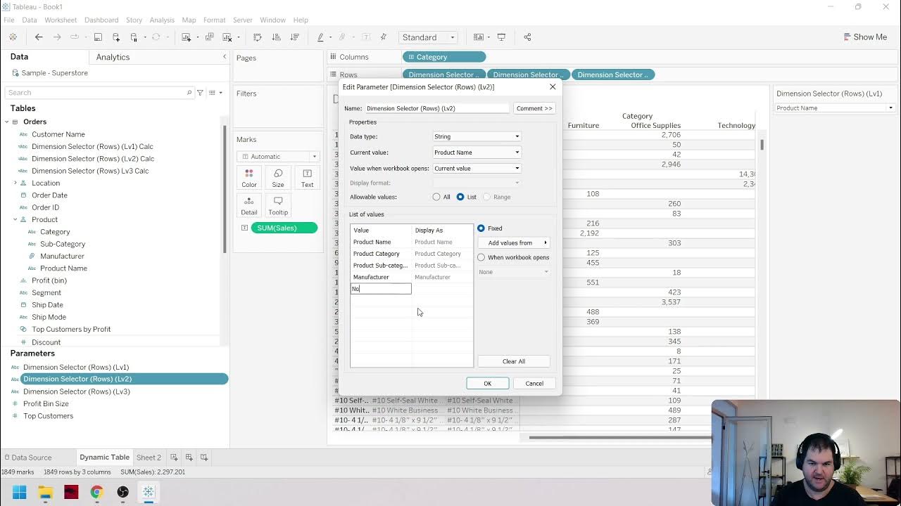 How to create a dynamic table in Tableau - YouTube