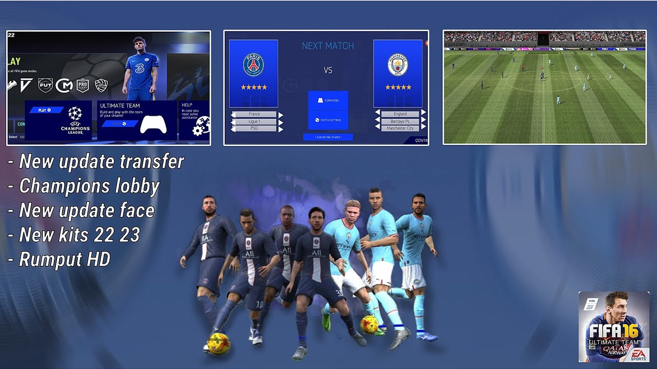 FIFA 16 MOD UPDATE 22 - 23, TRANSFER, KITS, FACE, LOOBY UCL - YouTube