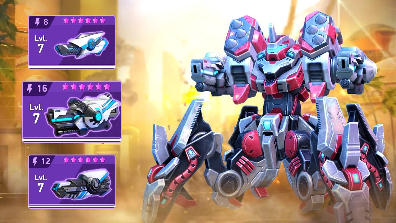 Scorpius with All Stasis Beam 16 12 8 - Mech Arena - YouTube