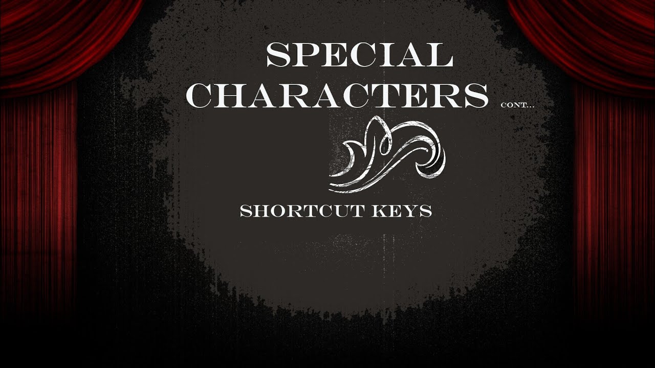 Character Shortcut keys Part-2 - YouTube
