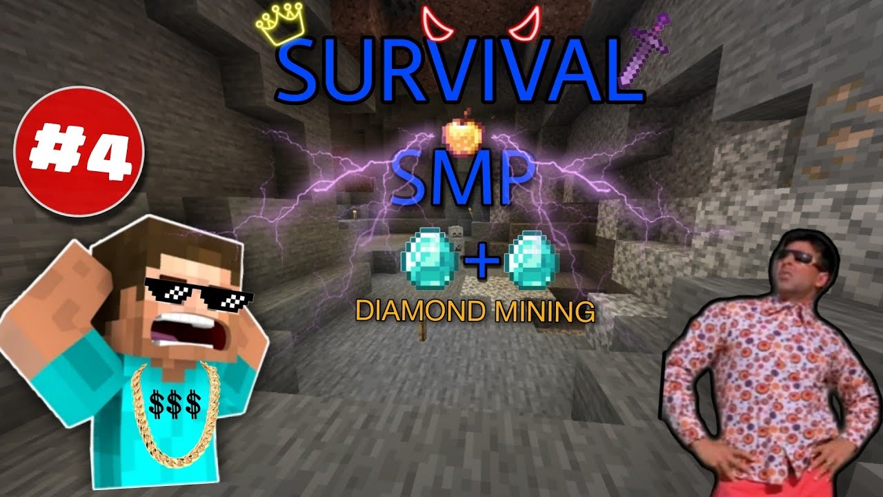 SURVIVAL SMP - DIAMOND💎 MINING DAY | Minecraft - GAMEPLAY [ part 4 ...