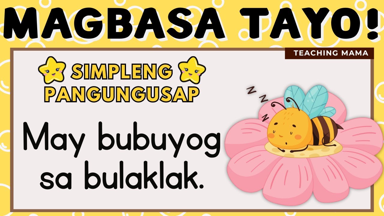MAGBASA TAYO! | PAGSASANAY SA PAGBASA NG TAGALOG | UNANG HAKBANG SA ...