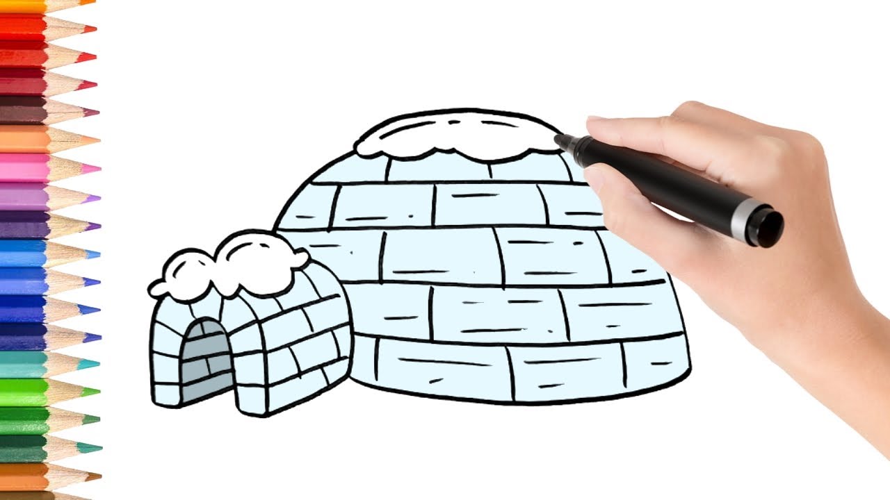 How to draw cartoon iglo - YouTube