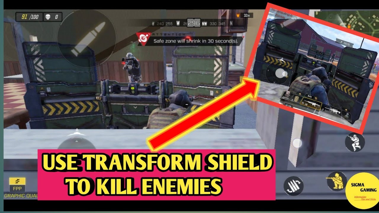 Call of duty mobile ||How to use transform shield in CODM||cover ...