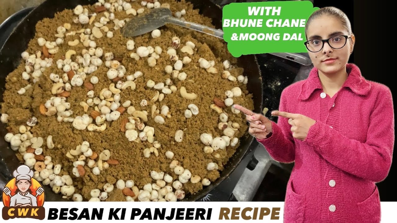 Besan Ki Panjiri Recipe (Bhune Chane and Moong Dal Panjiri ) How To ...