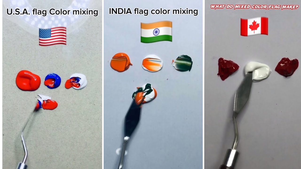 Satisfying Country flag color mixing |INDIA 🇮🇳|USA🇺🇸|CANADA🇨🇦#1 - YouTube