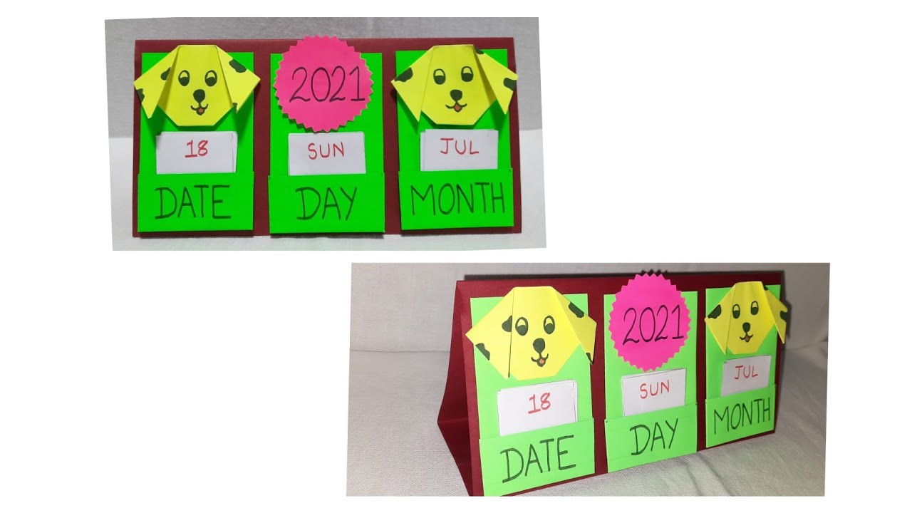 How to make paper desk calender // Easy table calender at home // easy ...