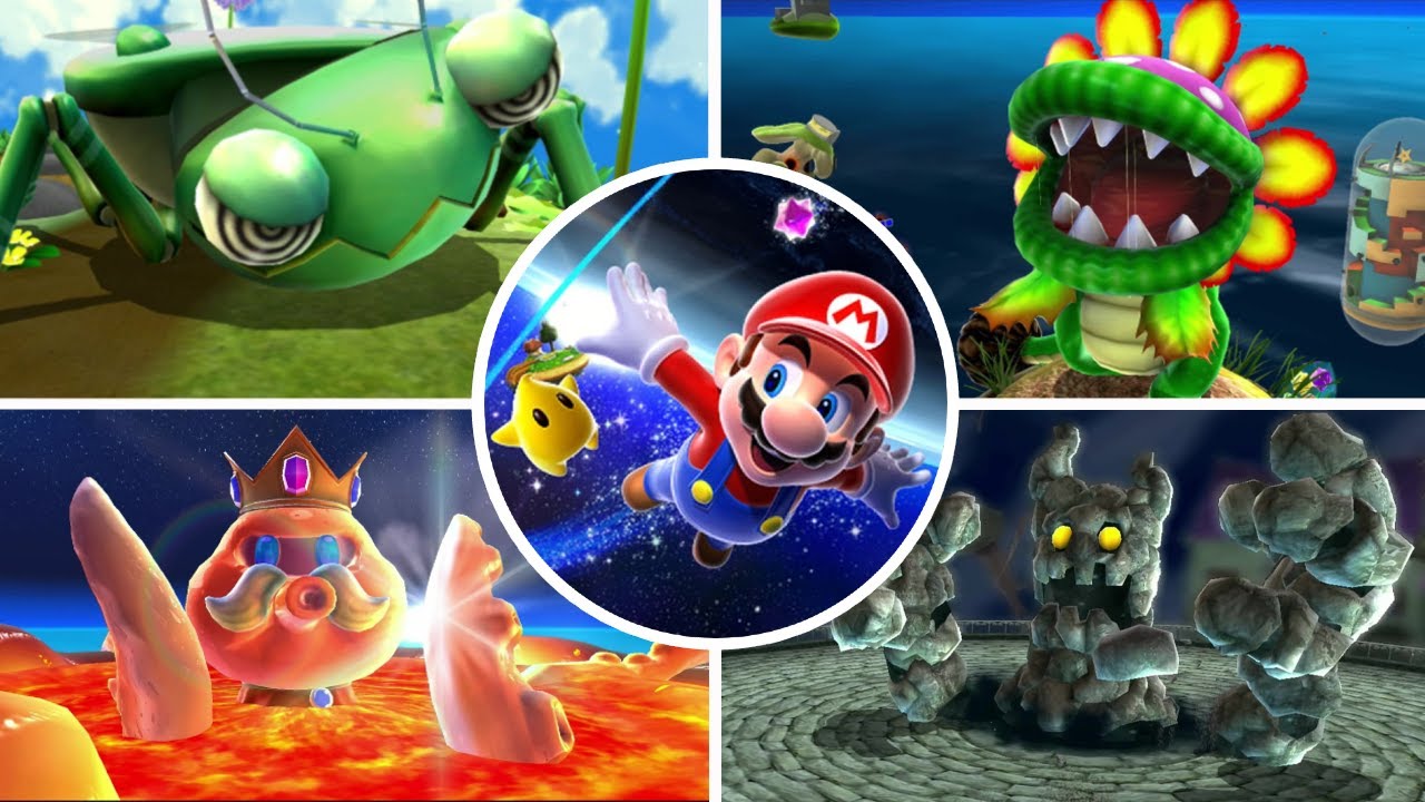 Super Mario Galaxy - All Bosses (No Damage) | Todos los Jefes sin Daño ...