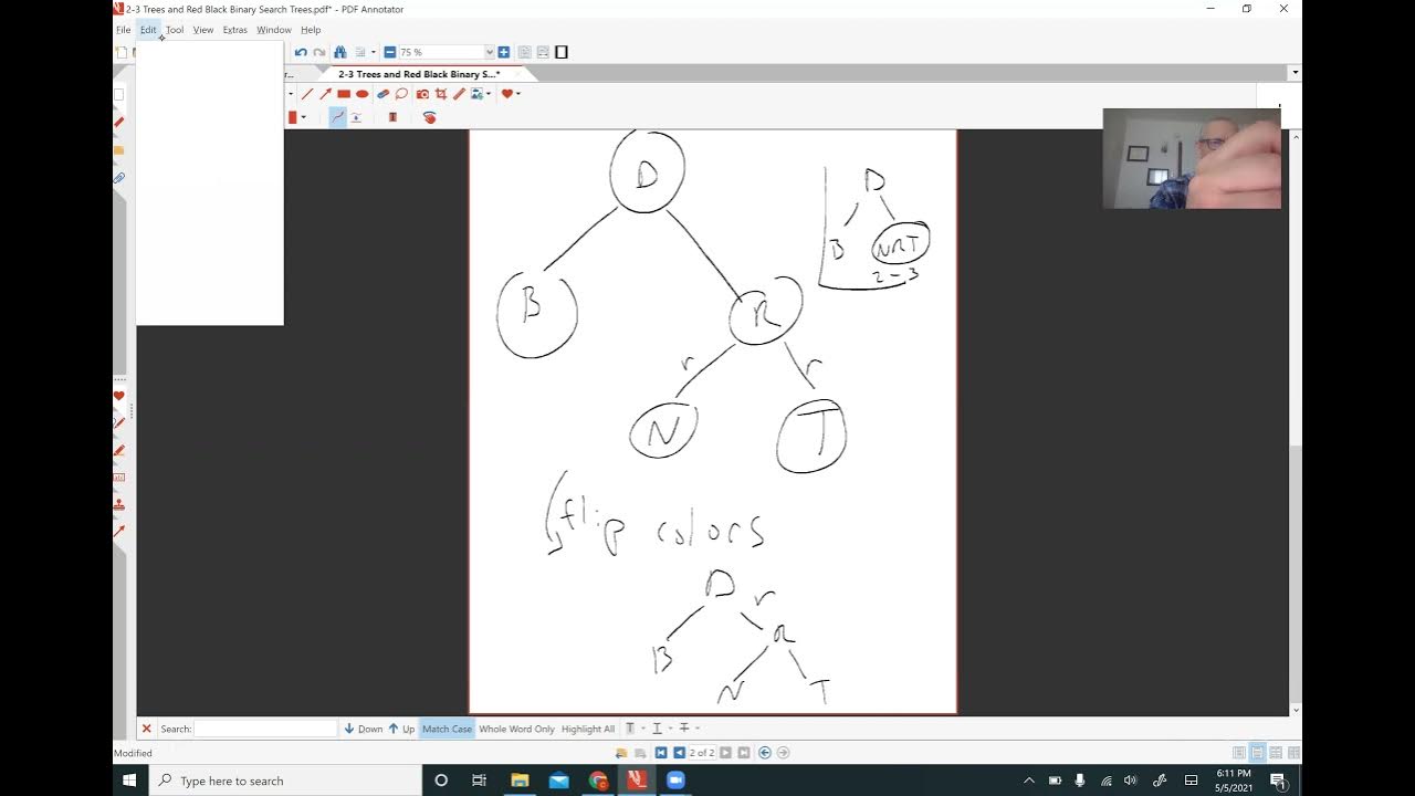 left leaning red black binary search tree - YouTube