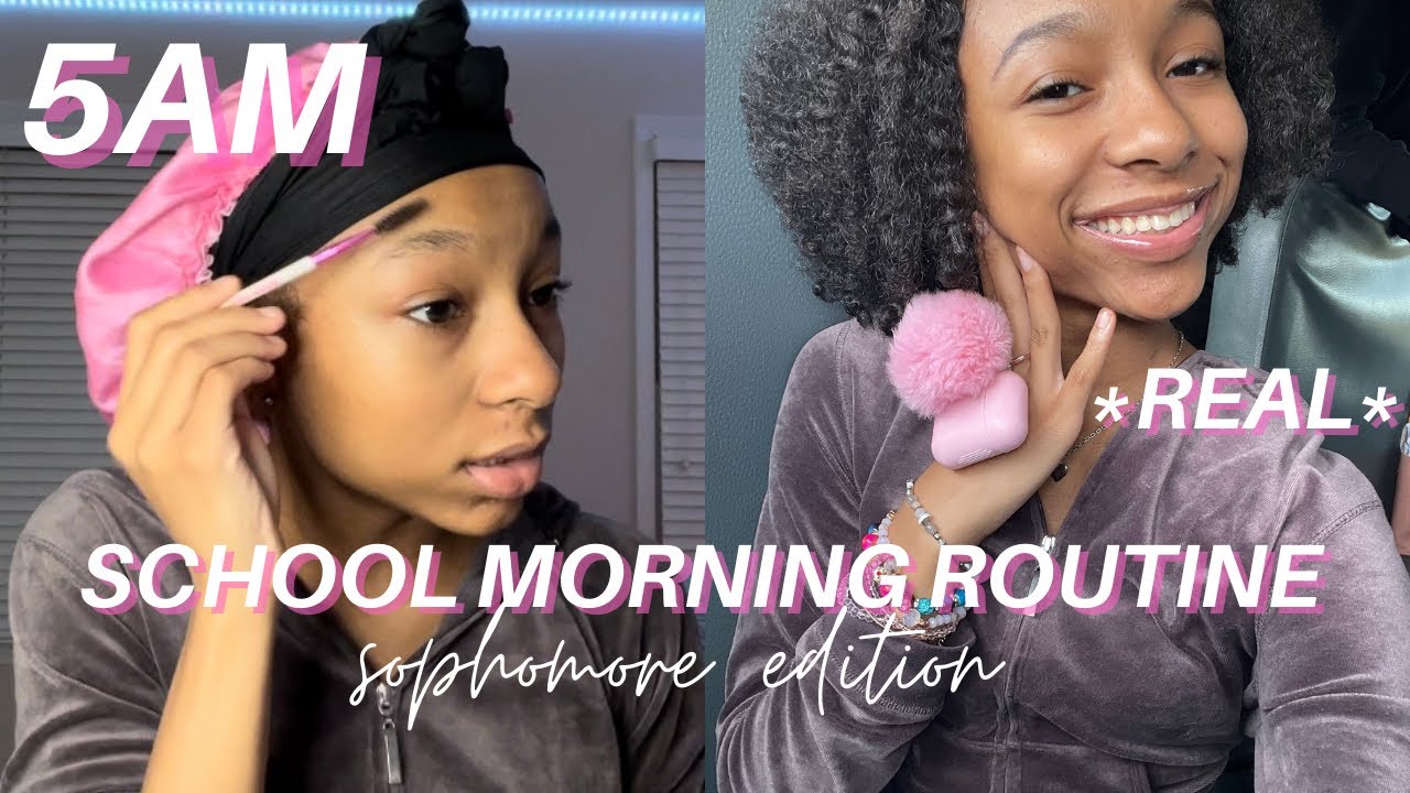 MY *5AM* SCHOOL MORNING ROUTINE | sophomore edition 2022 - YouTube