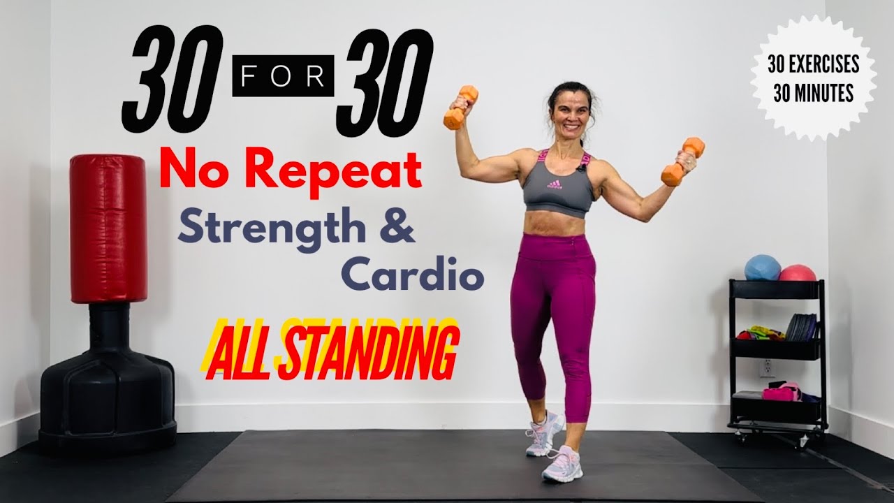 30 MINUTE NO REPEAT SUPER-SMASH STRENGTH & CARDIO FULL BODY workout ...