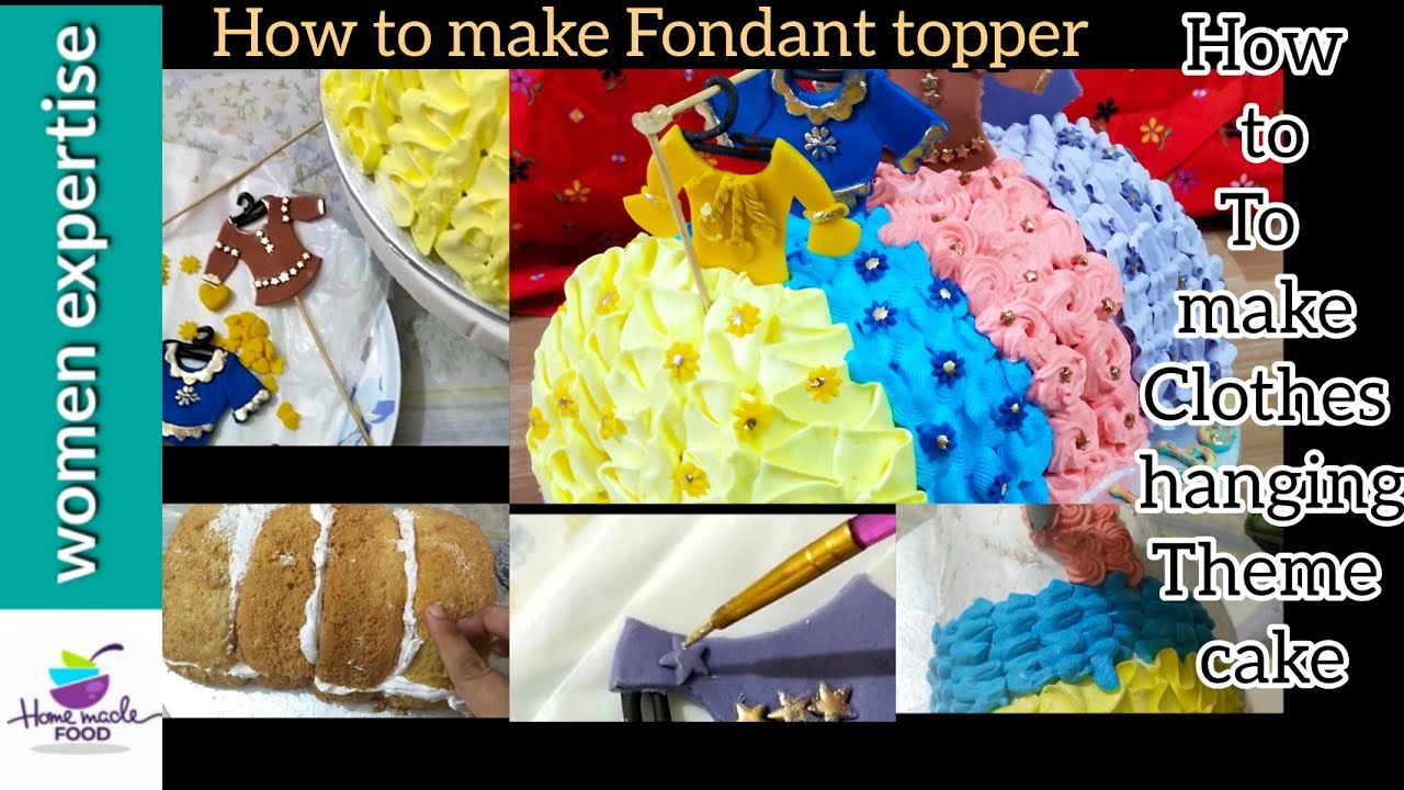 how to make clothes hanging theme cake || Dress Cake || wardrobe themed ...