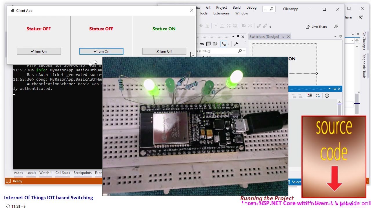 Final Step - Running the Project - ASPNET + WinForms + ESP32 - YouTube