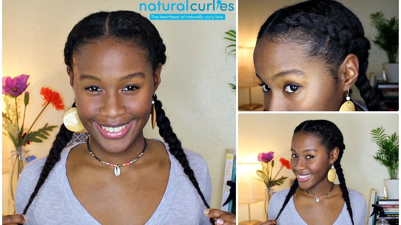 2 Large Canerows | Low Manipulation Sytling | Natural Curlies - YouTube