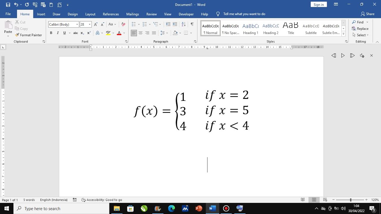 Cara Membuat Kurung Kurawal Besar di Microsoft Word - YouTube