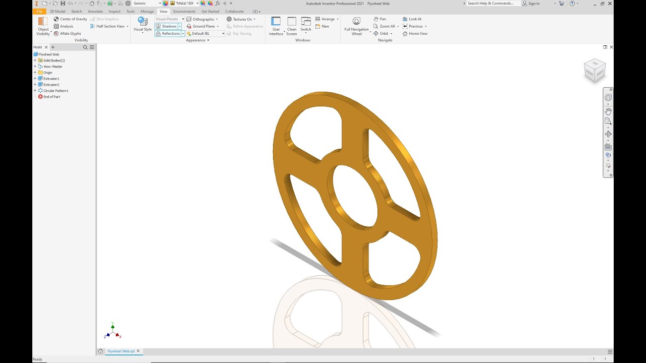 6. Modelling The Flywheel Web - Elbow Engine Assy (Bahasa Melayu ...