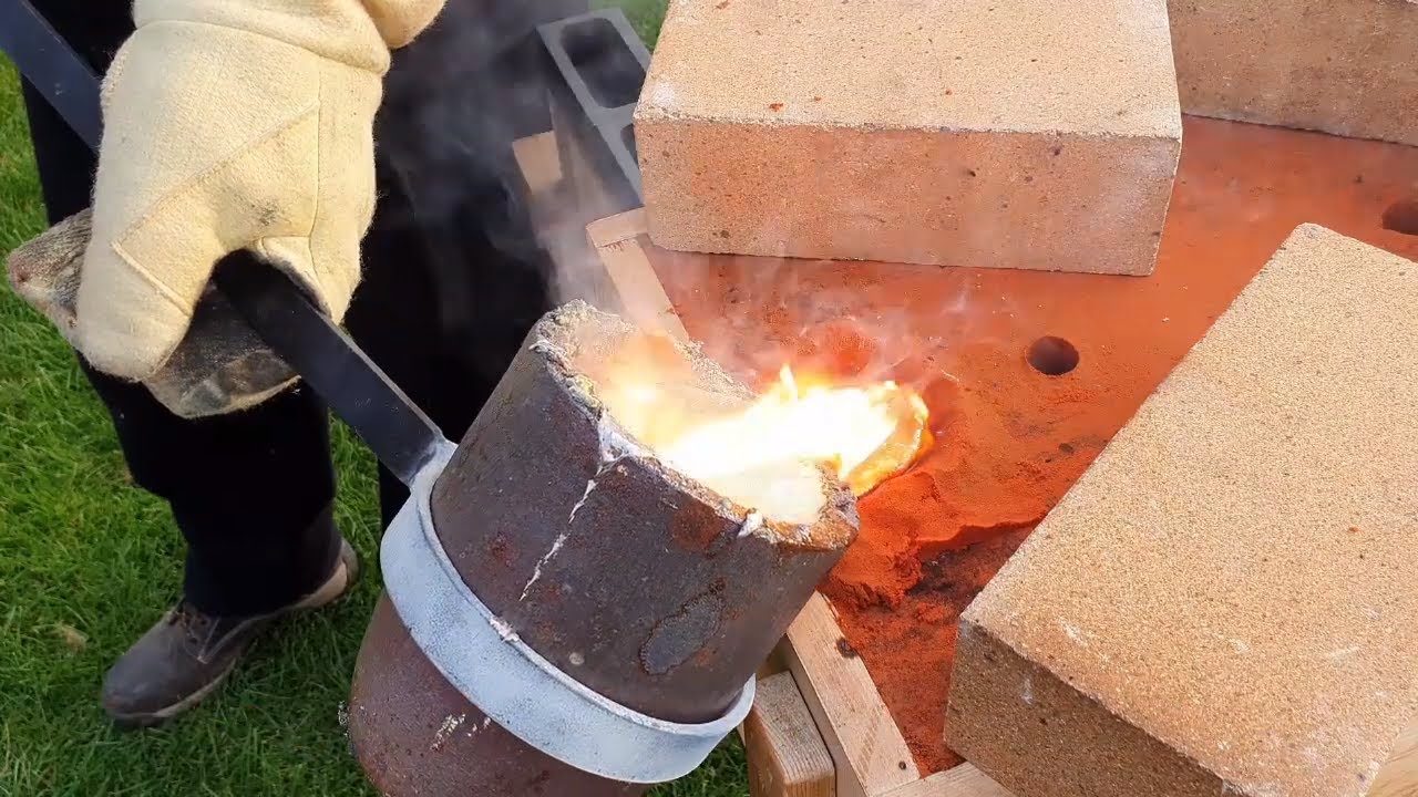 Casting A Brass Mask From A Cannon | Molten Metal Explosion !! - YouTube