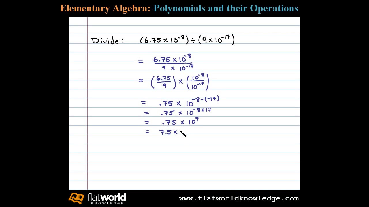 Scientific Notation Division using Rules of Exponents- Algebra fwk ...
