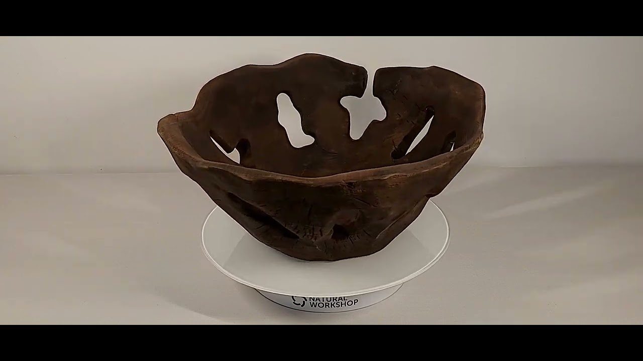 Unique wooden, natural bowl handcrafted from solid ash wood, flame ...