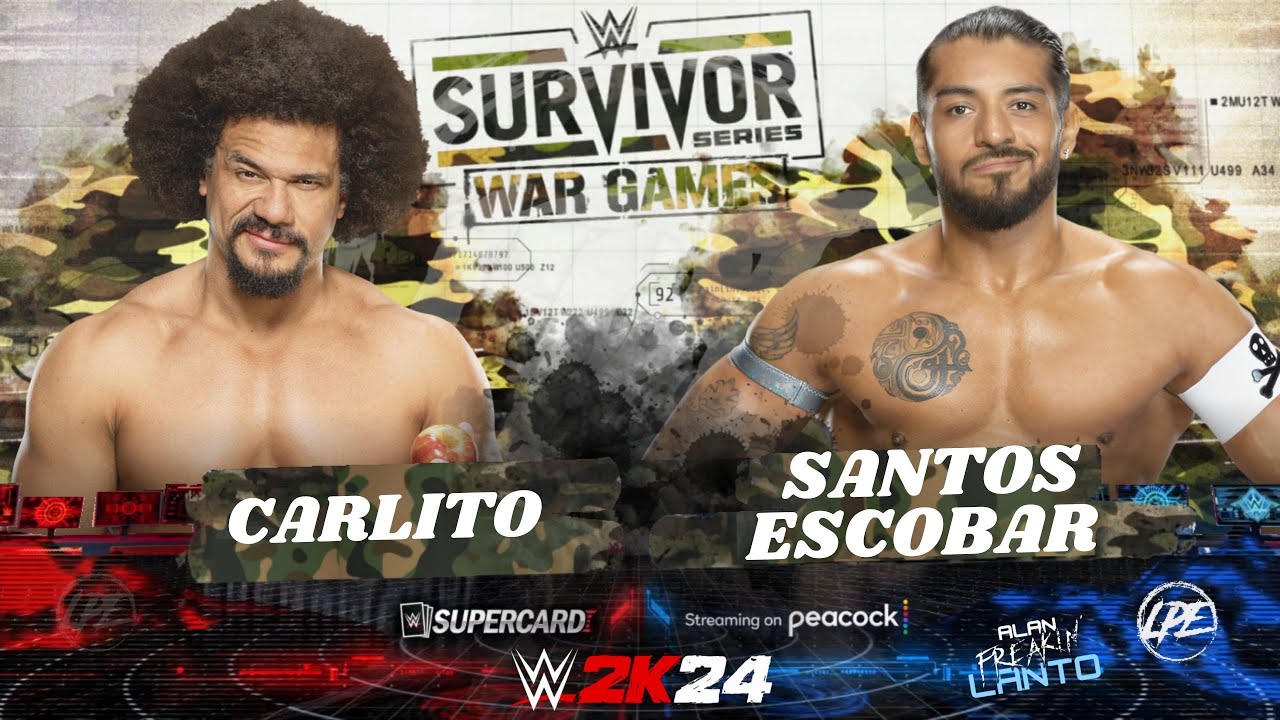 CARLITO VS SANTOS ESCOBAR SINGLE´S MATCH SIMULATION WWE 2K24 MOD - YouTube