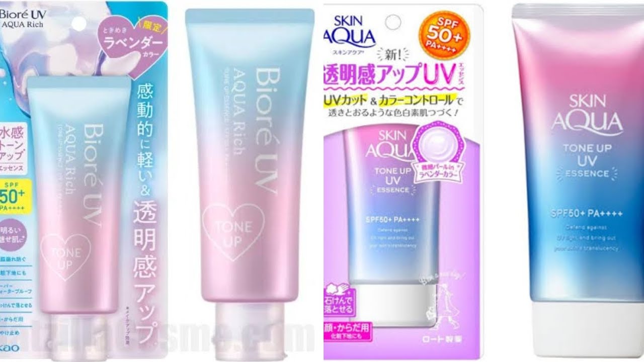 Let's Compare Biore UV Aqua Rich Toneup Essence With Skin Aqua UV ...