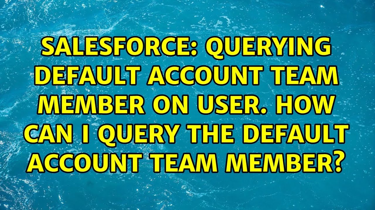 Querying default account team member on user. How can I query the ...