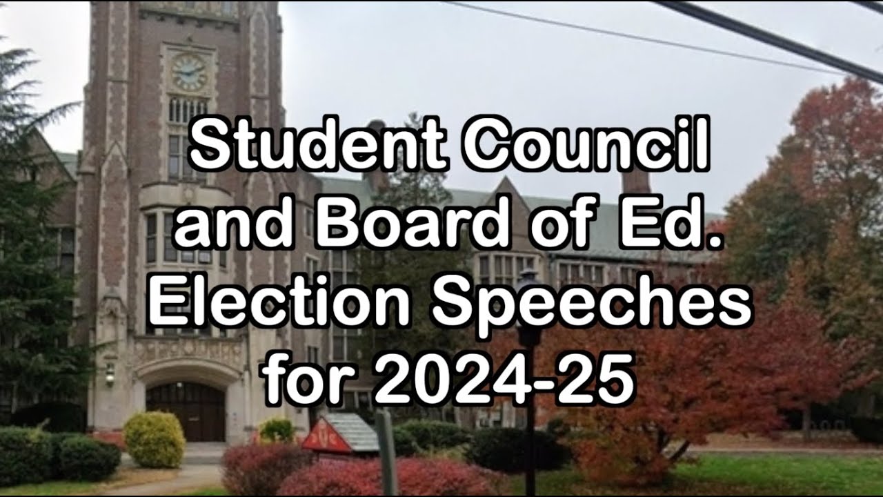 Student Council Election Speeches for 2024-25 - YouTube
