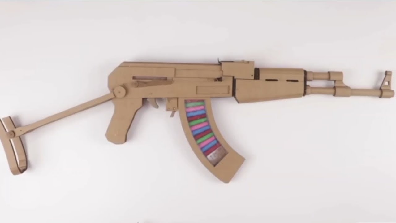 "How to Make a Cardboard AK-47 | Realistic DIY Gun Model Craft" - YouTube