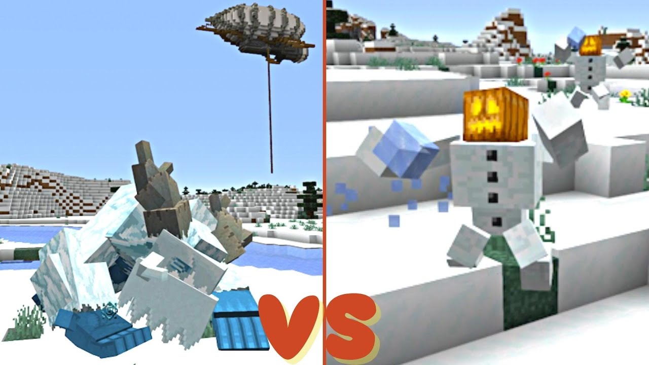 Minecraft mob fight - Frostmaw vs Mutant Snow Golem! - YouTube