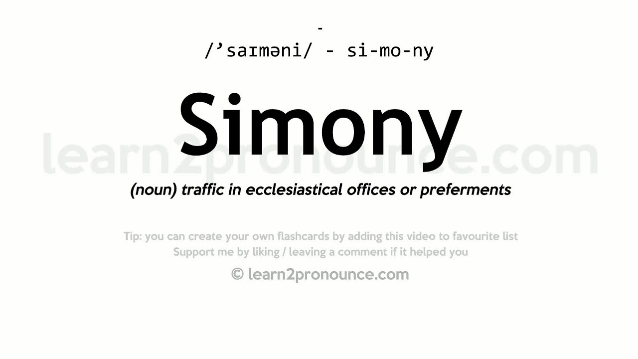 Simony pronunciation and definition - YouTube