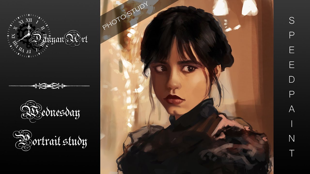 Wednesday Portrait [Photo Study] - Photoshop Painting process - YouTube