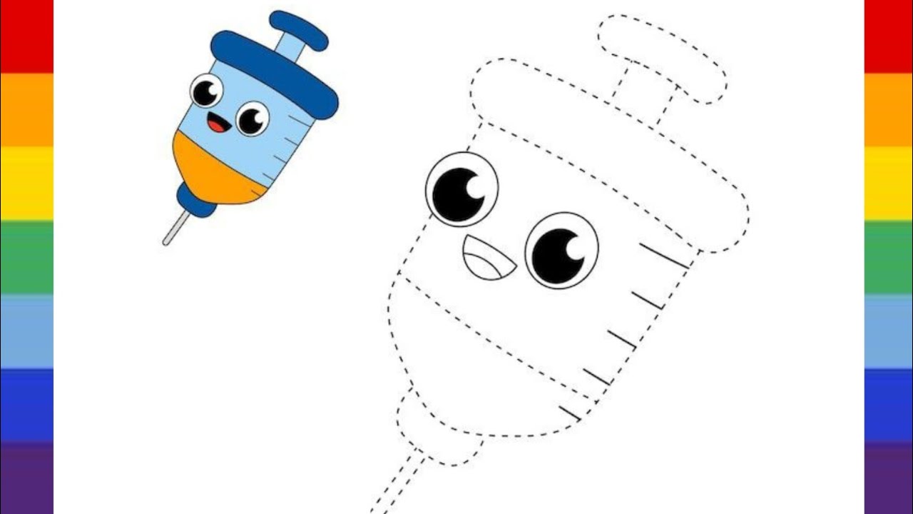 How to draw an injection and fire| Easy Drawing Painting coloring ...