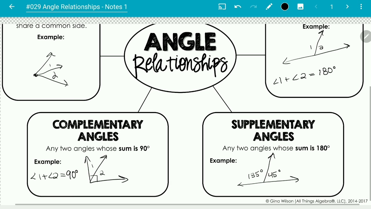 Geometry #029 Angle Relationship - Notes Part 1 - YouTube